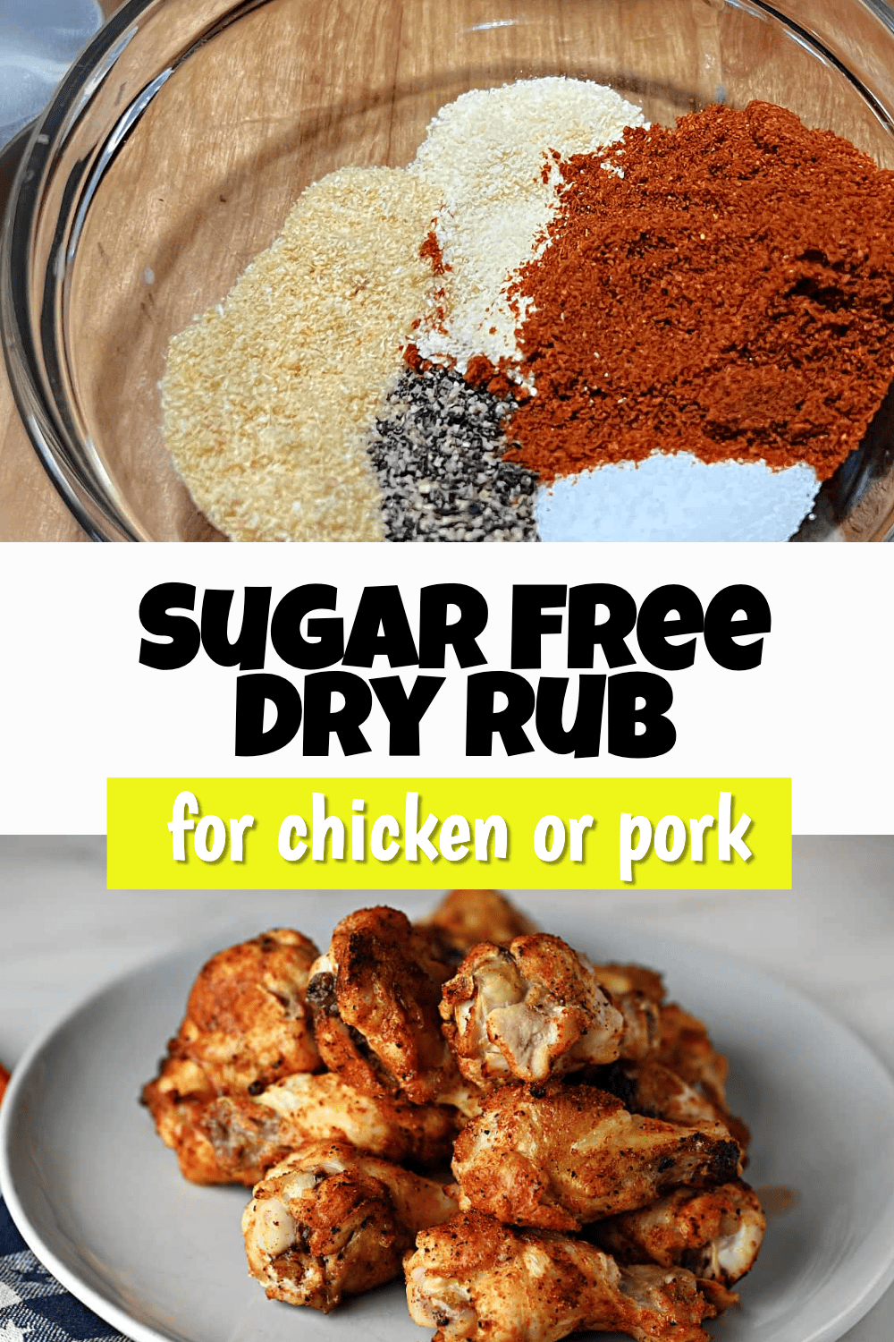 Easy Sugar Free Dry Rub for Chicken or Pork - thatsugarfreelife.com